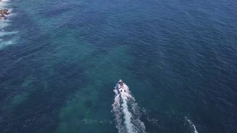 Top down overhead view over a fishing bo... | Stock Video | Pond5