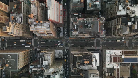 Top down panning view of blocks of tall ... | Stock Video | Pond5