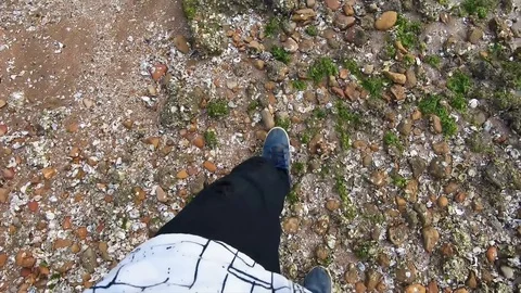 Top down point of view POV of a man walk... | Stock Video | Pond5