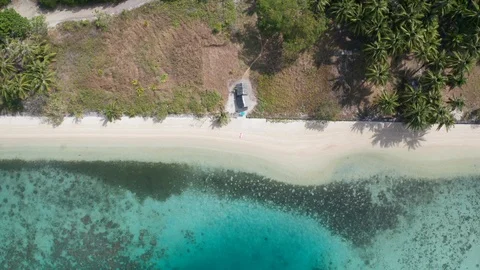 Top down shot of beautiful tropical beac... | Stock Video | Pond5