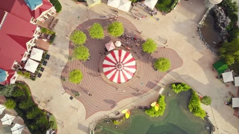Top down shot of Carousel spinning in ti... | Stock Video | Pond5