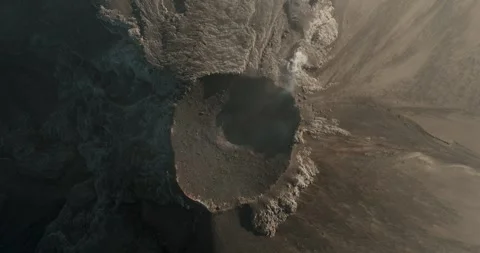 Top down shot of Fuego volcano crater in... | Stock Video | Pond5