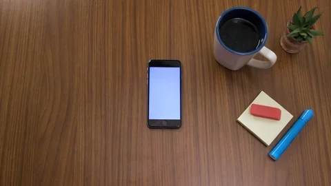 Top down shot off an office work desk en... | Stock Video | Pond5