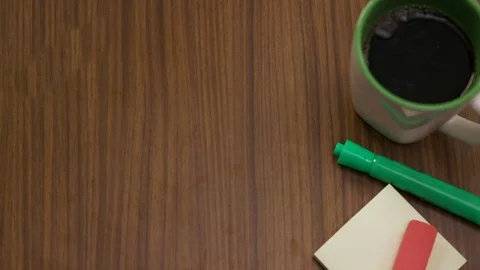 Top down shot off an office work desk en... | Stock Video | Pond5