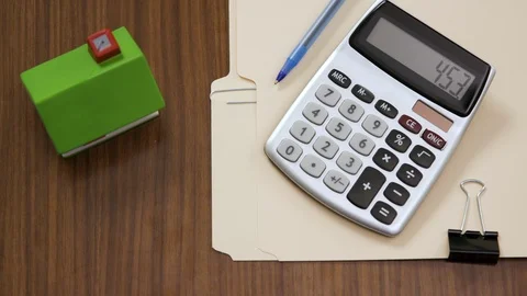 Top down shot off an office work desk en... | Stock Video | Pond5