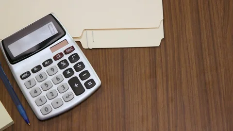 Top down shot off an office work desk en... | Stock Video | Pond5