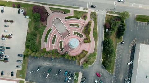 top down spinning aerial of a replica to... | Stock Video | Pond5