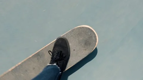 Top down view and rotation of person ska... | Stock Video | Pond5