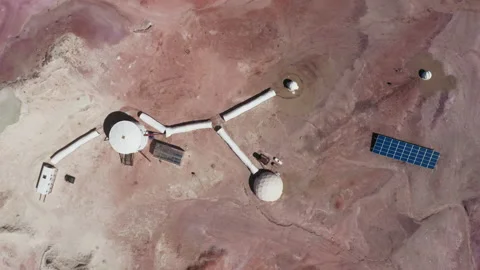 Top down view of astronauts research sta... | Stock Video | Pond5