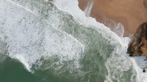 Top down view of Atlantic ocean waves cr... | Stock Video | Pond5
