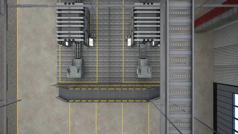 Top down view of automated factory with ... | Stock Video | Pond5