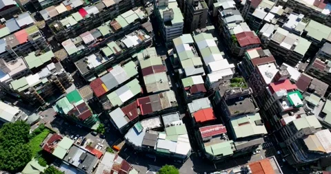 Top down view of the building block in T... | Stock Video | Pond5