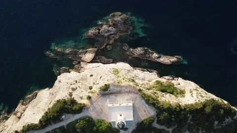 Top down view of Cape of Ducato, famous ... | Stock Video | Pond5
