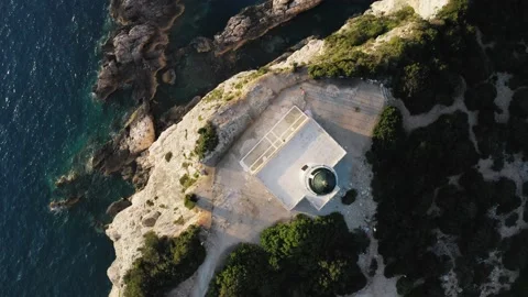 Top down view of Cape of Ducato, famous ... | Stock Video | Pond5