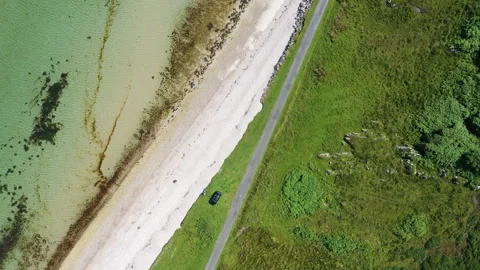 Top down view of a car parked along side... | Stock Video | Pond5