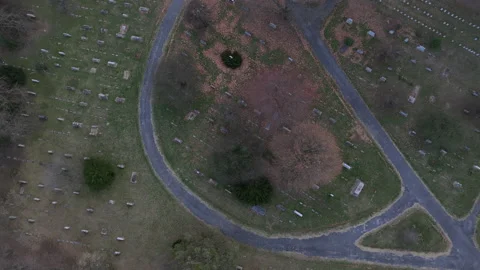 Top Down View of a Cemetery and Tombston... | Stock Video | Pond5