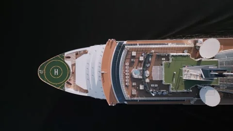 Top down view of a cruise ship sailing o... | Stock Video | Pond5
