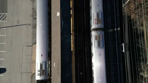 A top down view directly over a train st... | Stock Video | Pond5