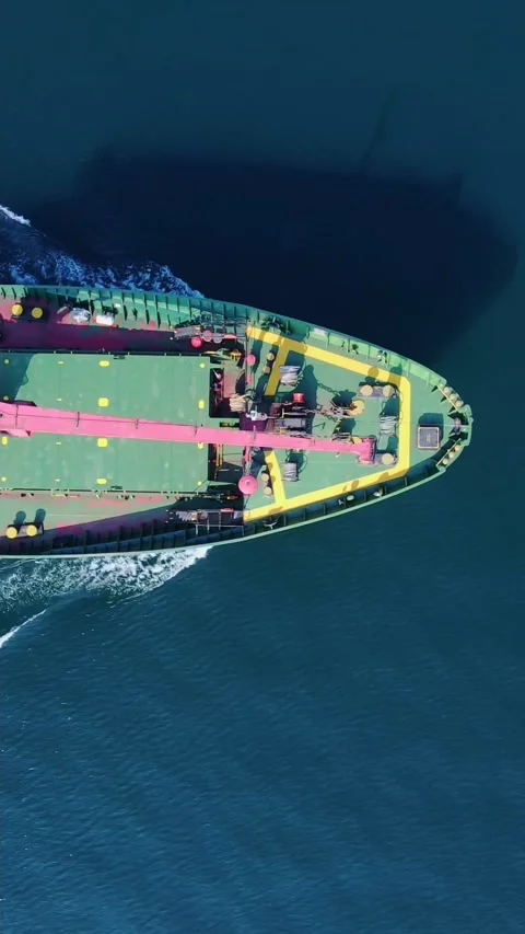 Top down view of dry cargo vessel underw... | Stock Video | Pond5