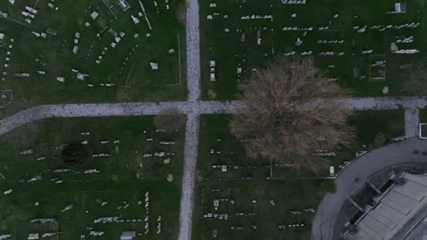 Top Down View of a Graveyard | Stock Video | Pond5