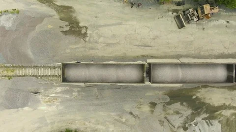 top down view of industrial rubble being... | Stock Video | Pond5