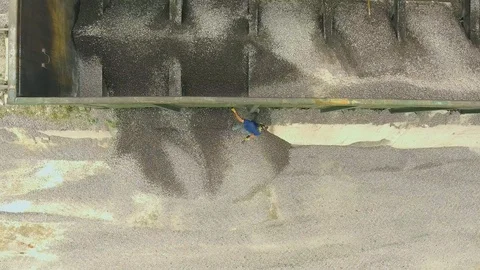 top down view of industrial rubble being... | Stock Video | Pond5