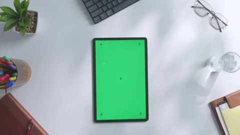 Top Down View Of A Mock Up Green Screen ... | Stock Video | Pond5