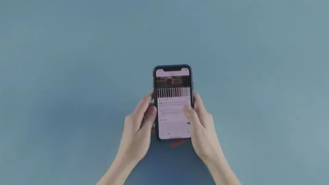 Top Down View of a Person Scrolling Soci... | Stock Video | Pond5