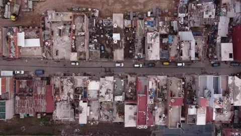 Top down view of poor neighborhood of VI... | Stock Video | Pond5