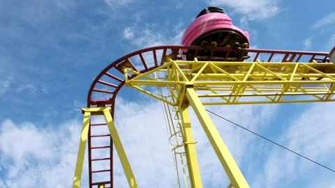 Top down view of roller coaster trolley ... | Stock Video | Pond5