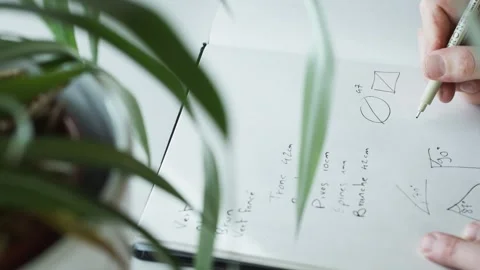Top-Down View of Scientist Drawing Plant... | Stock Video | Pond5