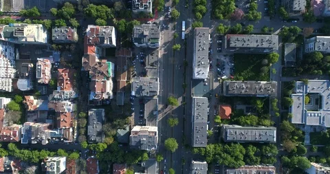 Top down view street traffic of city cen... | Stock Video | Pond5