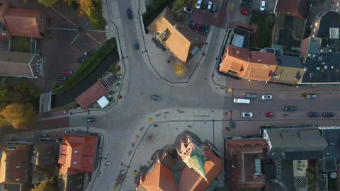 Top Down View Of Streets Intersection In... | Stock Video | Pond5