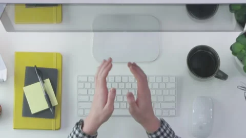 Top Down View of a Student at a Desk Get... | Stock Video | Pond5