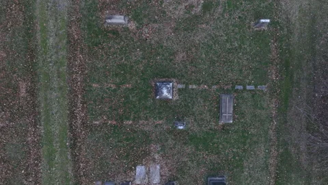 Top Down View of a Tombstone in a Cemete... | Stock Video | Pond5