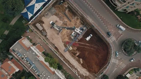 Top down view of Tower Crane Assembly wi... | Stock Video | Pond5