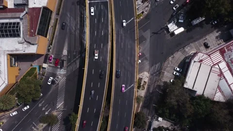 Top down view of traffic in a high pass ... | Stock Video | Pond5