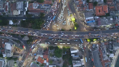 Top down view of traffic jam in rush hou... | Stock Video | Pond5