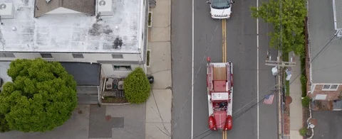 Top Down View of a Vintage Fire Engine i... | Stock Video | Pond5