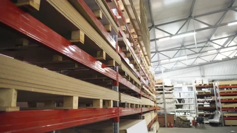 Top down view of warehouse racks with sl... | Stock Video | Pond5