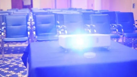 top front view projector working light t... | Stock Video | Pond5