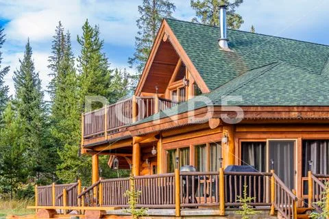 The top of the house or log cabin with nice window. ~ Premium Photo ...