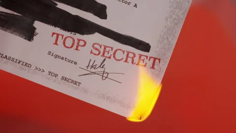 Top secret document with red official st... | Stock Video | Pond5