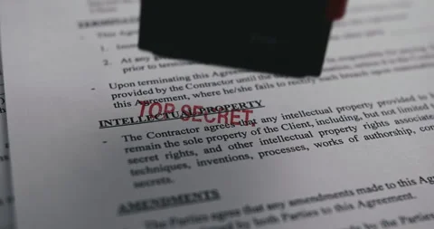 Top Secret red seal marking on official ... | Stock Video | Pond5