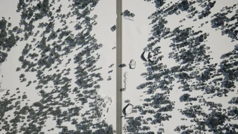 top shot animation of straight road in w... | Stock Video | Pond5