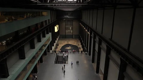 Top shot interior Tate Modern art museum... | Stock Video | Pond5