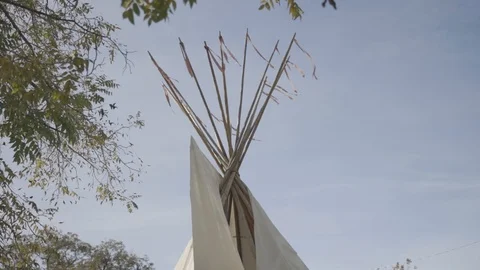 Top structure of a Native American Teepe... | Stock Video | Pond5