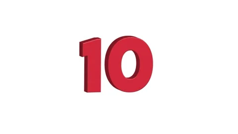 Top Ten Countdown Animation with Red 3D ... | Stock Video | Pond5