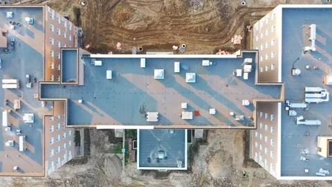 Top view aerial of development buildings... | Stock Video | Pond5