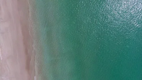 Top view aerial video of beach and sea i... | Stock Video | Pond5